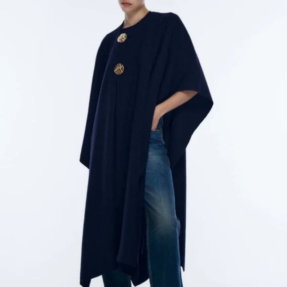 Zara | Jackets & Coats | Zara Buttoned Cape Limited Edition | Poshmark